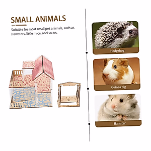 balacoo 1 Set Hamster Villa Gerbil Hideout Small Animal Play Toys Tunnel House Guinea Pig Hideout Guinea Pig Hideaway Hedgehog Hut Hamster Hut Rat Playground Guinea Pig Cage Acrylic Wooden