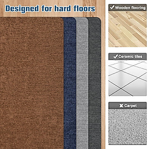 Corduroy Chair Mat for Hardwood Floor, 55"x35" Office Chair Mat Desk Chair Mat for Rolling Chair, Large Anti-Slip Backing Low-Pile Office Rug Floor Mat for Office/Home Blue