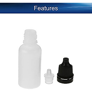 1/2 oz (15ml) LDPE Plastic Thin Tip Dropper Bottles, Small Empty Squeeze Dropper Bottles - Solvents, Essential Oils, Eye drops, Saline, Arts and Crafts -BPA Free -pack of 6 with mixed color caps