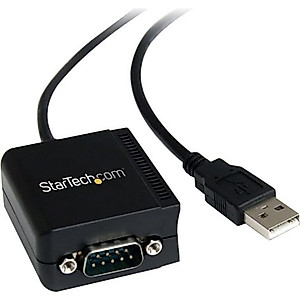 StarTech.com 6ft (1.8m) 1-Port FTDI USB to Serial RS232 Adapter Cable with COM Retention, USB to RS232 Adapter - TAA