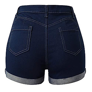 New Washed Shorts ,THENLIAN Women Low Waisted Solid Short Mini Jeans Denim Pants Shorts(S, Black)
