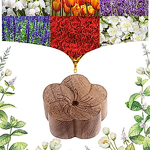 Healeved 1pc Aroma Room Wooden Zen Air Grain Aromatherapy Flower Oil Decoration Decors Ornament Portable for Diffuser Freshener Wood Wardrobe Office Essential Decor Home Car Shape Coffee