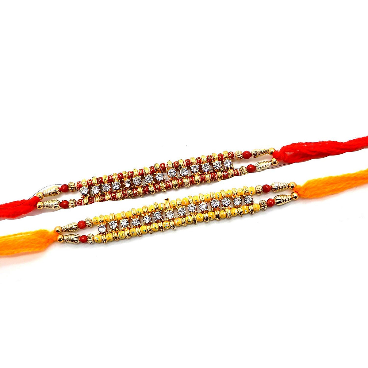 WhopperIndia Set of 2 14 Stone Rakhi | Rakhi Bracelet | Raksha bandhan Rakhi | Rakhi for Brother | Rakhi for Sister | Rakhi for Bhaiya | Rakhi for Bhabhi | rakhi for boys | Indian Rakhee | Rakhdi