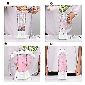 ABHI 600ML/20oz Portable Blender with Lanyard & Bottom Cover Drinking Spout 6 Stainless Steel Blades Juice Mixer Machine Type C Recharging Smoothie Vegetables Fruits Mixing Juicer - White