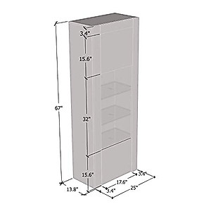 MEBLE FURNITURE & RUGS Milano Bookcase Matte Body & High Gloss Fronts (White)