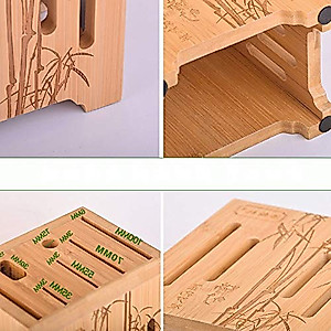 KGEZW Wood Kitchen Knife Holder Bamboo Multifunctional Storage Rack Household Knife Block Wall Mount Kitchen Knife Storage Tool