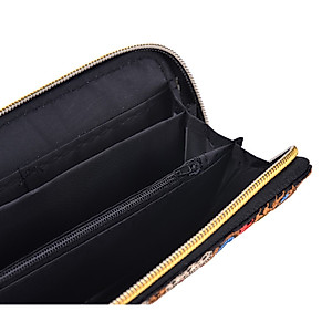 Onlineb2c Womens Wallet Clutch Chinese Embroidered Canvas Wallet (Peony & Butterfly)