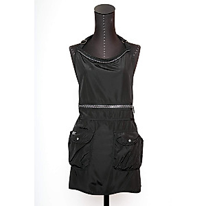 BeautyLove Love Struck Apron Bling Rhinestone Zipper Waist Zip Off Top Pockets Stain Bleach and Water Resistant Silky Polyester Salon Stylist Apron