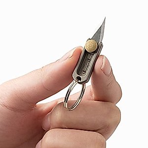 SZHOWORLD Ultra Small Titanium Utility Knife, EDC Tiny Knife Box/Package Opener with Stainless Steel Blade,Ultra Lightweight and Quality