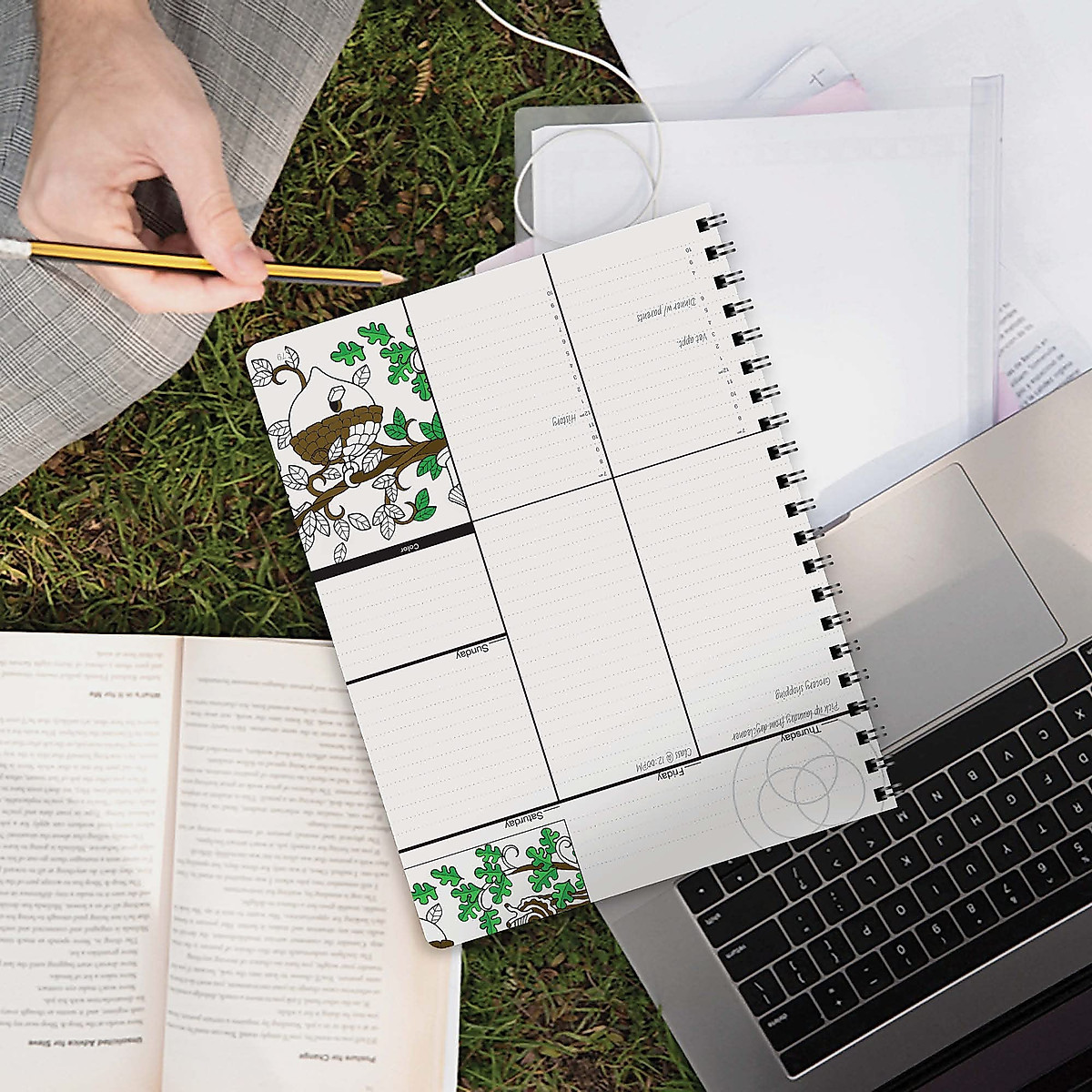 Undated Coloring Planner (6.625x9) Medium - Weekly & Monthly Organizer, Appointment Schedule, Goals and Notes