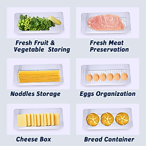 Caylielam 2-Pack Bacon Keeper Containers for Refrigerator, Airtight Fridge Meat Food Storage Boxes with Lids and Tongs, Clear and Reusable Plastic Fruit Cheese Eggs Serving Holder, Microwave Safe