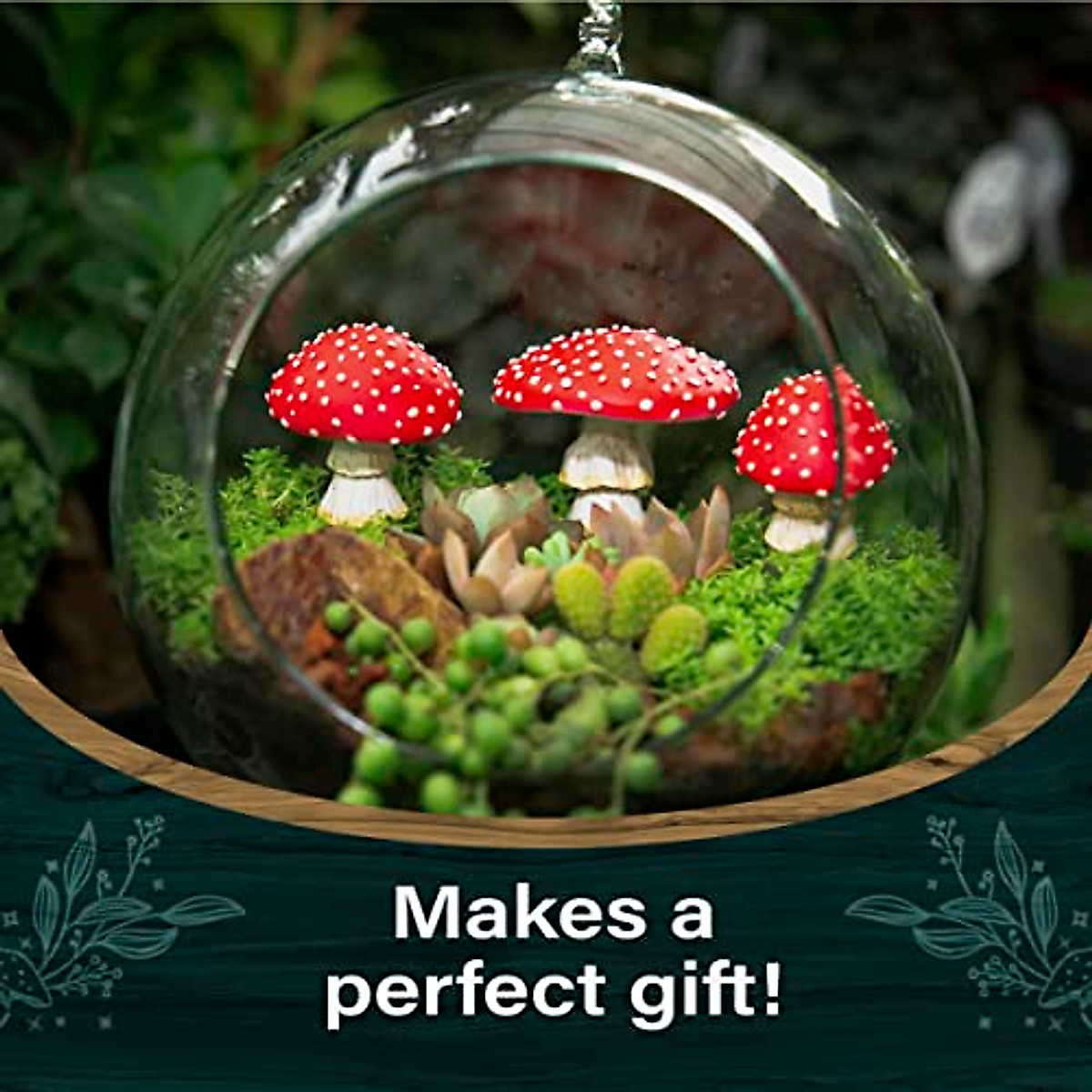 Tree Poetry Mushroom for Garden, Glow in The Dark Fairy Garden Decor Accessories, Micro Landscape, Mushroom Statue