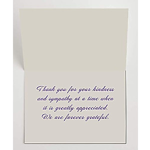 Funeral Thank You Cards - Sympathy Bereavement Thank You Cards With Envelopes - Message Inside (25, Purple Orchid)