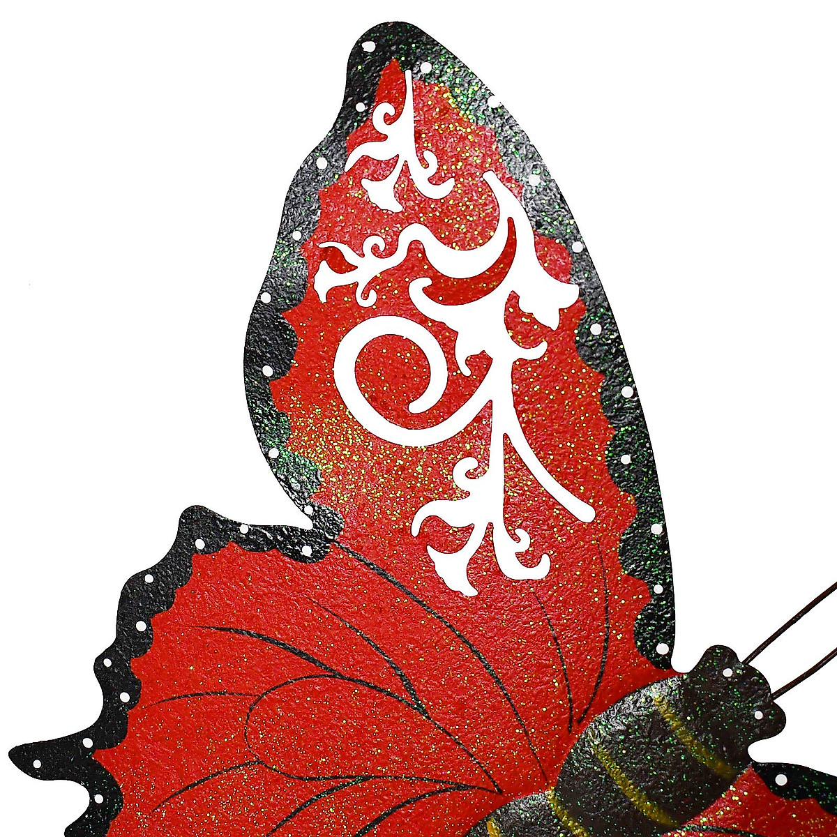 18.5 Inch Metal Butterfly Garden Stake Outdoor Decorative Stakes Butterfly Decor Whimsical Butterfly Stake Yard Art Ornaments (Red)