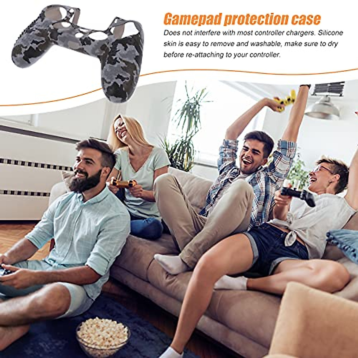 OSALADI Gamepad Anti- Slip Sleeve Silicone Cover Case for Game Console Handle Compatible for PS4 Slim pro