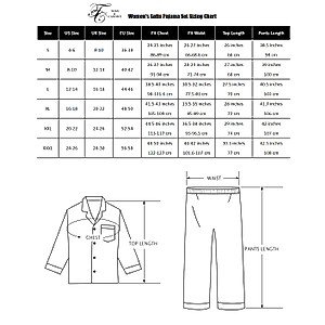 Women's Classic Satin Pajama Set Sleepwear Loungewear (Black and White Polka Dot, Large)