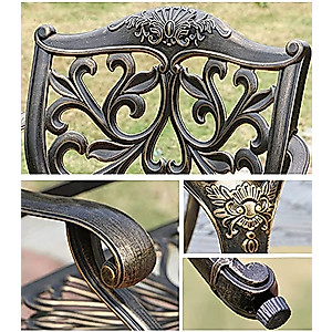 QHYXT Outdoor Fire Pit 122cm/48 Garden Grill Table - Wood Burning Fire Pit, Aluminum Round Indoor and Outdoor Table and Chair Set-with 4 Chairs, Suitable for Garden Terrac