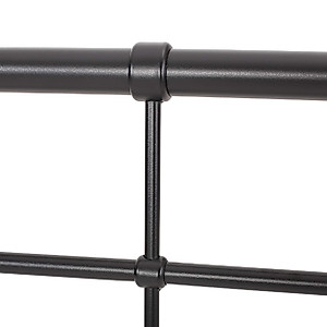 GDF Studio Industrial Iron King Headboard, Flat Black