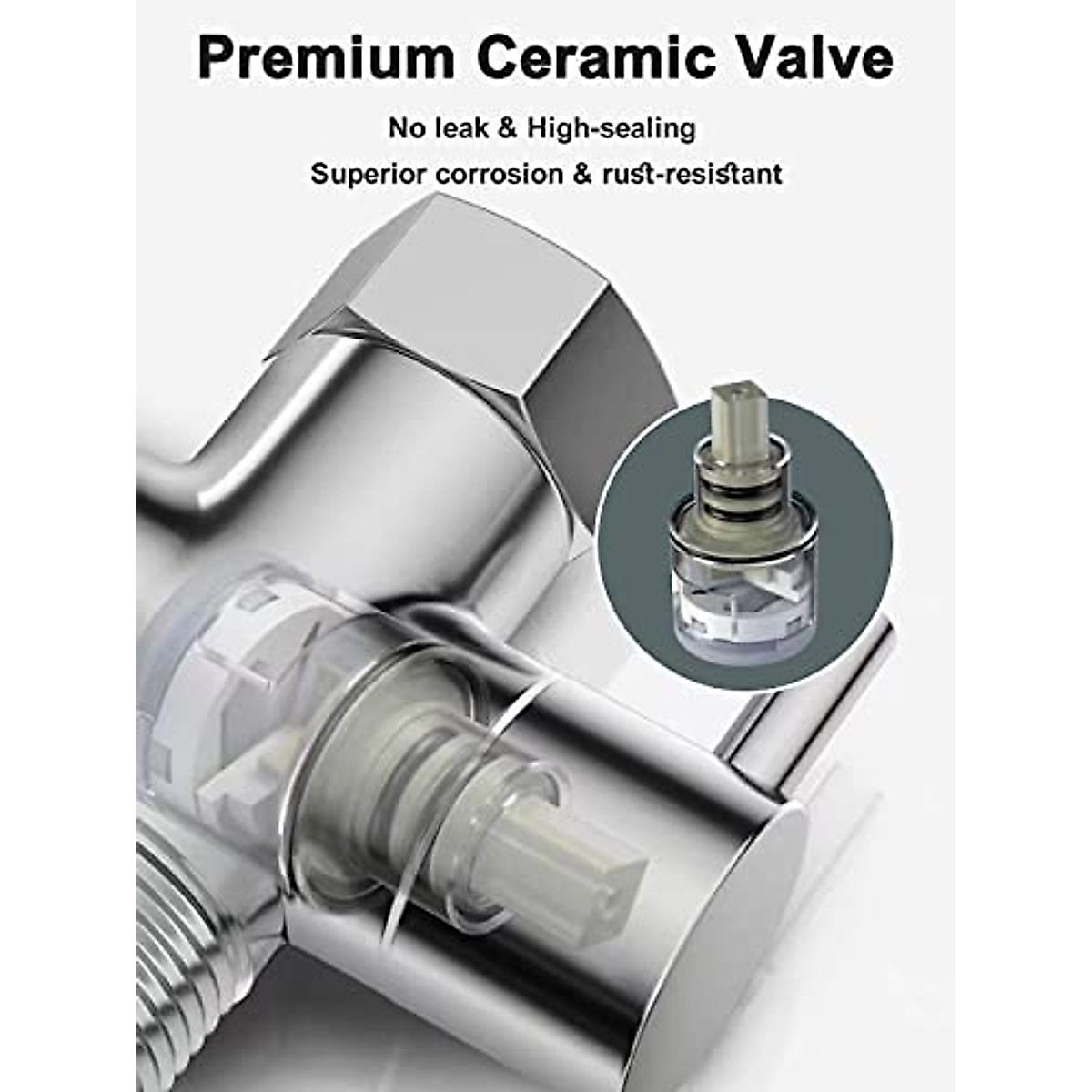 Bidet T Valve,T Valve Adapter for Bidet with Shut-off Value,Bidet Adapter for Toilet 7/8" x 7/8" x 1/2", T Adapter for Hand Held,Chrome Finish
