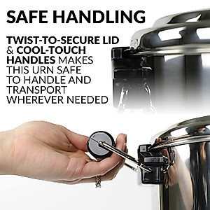 Homecraft 100-Cup Coffee Urn and Hot Beverage Dispenser with Dripless Faucet, Quick-Brewing, Stainless Steel