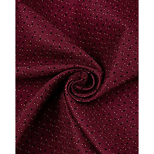 J.VER Men's Casual Long Sleeve Dress Shirt Print Business Button Down Shirts Burgundy 3X-Large