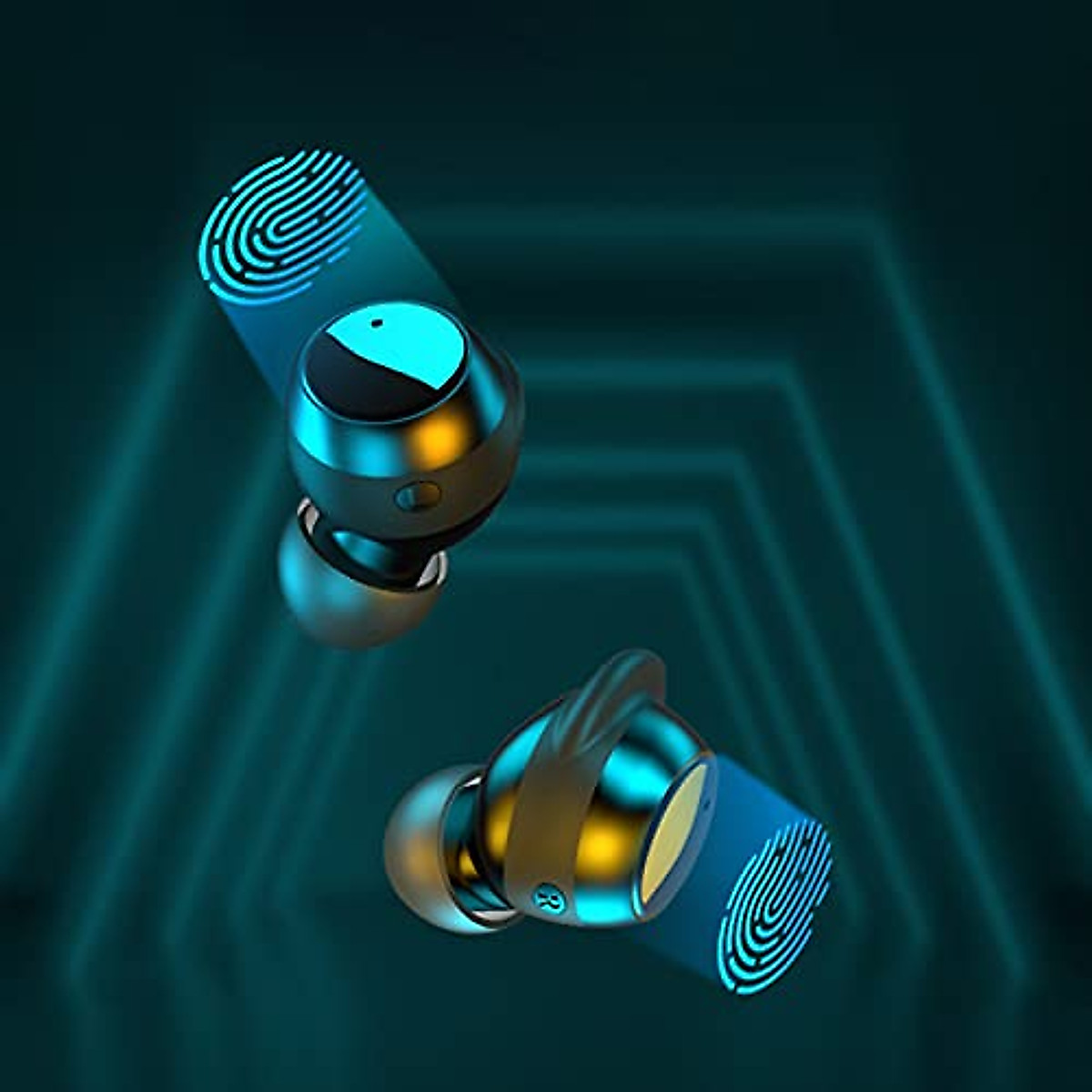 Heave Bluetooth Headphones,IPX7 Waterproof in Ear Stereo Sound Wireless Earbuds Built in Noise Cancelling Mic Earphones for Clear Calls,USB-C Fast Charging,40Hours Standby Time Orange