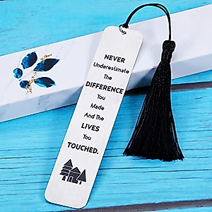 Christmas Gifts for Coworker Thank You Retirement Bookmark Gifts for Women Men Teachers Boss Friends Office Never Underestimate The Difference You Made Inspirational Gift