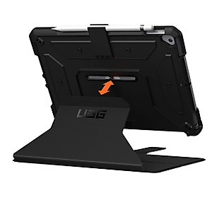 URBAN ARMOR GEAR UAG Designed for iPad 10.2 Case Black, 9th Generation 2021, 8th Gen 2020, Rugged Heavy Duty Protective Durable Folio Cover & Kick Stand, w/Pencil Stylus Holder, Metropolis Series