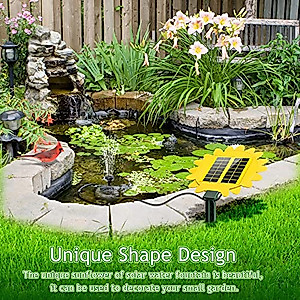 GESAIL Solar Fountain Pump, Unique Design Easy Installation Strong Pump Power 6 Spray Modes Solar Powered Fountain for Garden Decoration, Small Ponds, Pool, Fish Tank, Outdoor, Bird Bath