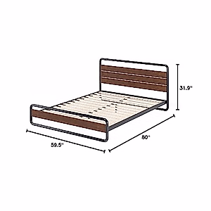 ZINUS Therese Metal Platform Bed Frame / No Box Spring Needed / Wood Slat Support / Easy Assembly, Queen