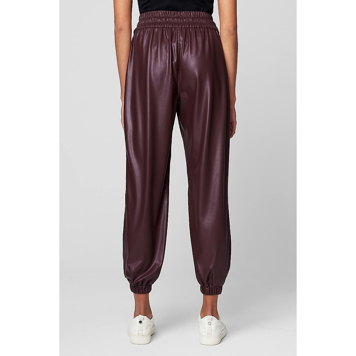 [BLANKNYC] Women's Vegan Leather Jogger, Grape Shake, Medium