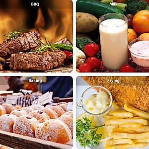 LIANGDU Digital Food Thermometer, Instant Read Meat Thermometer Kitchen Cooking Grilling BBQ Candy with Backlight and Magnet