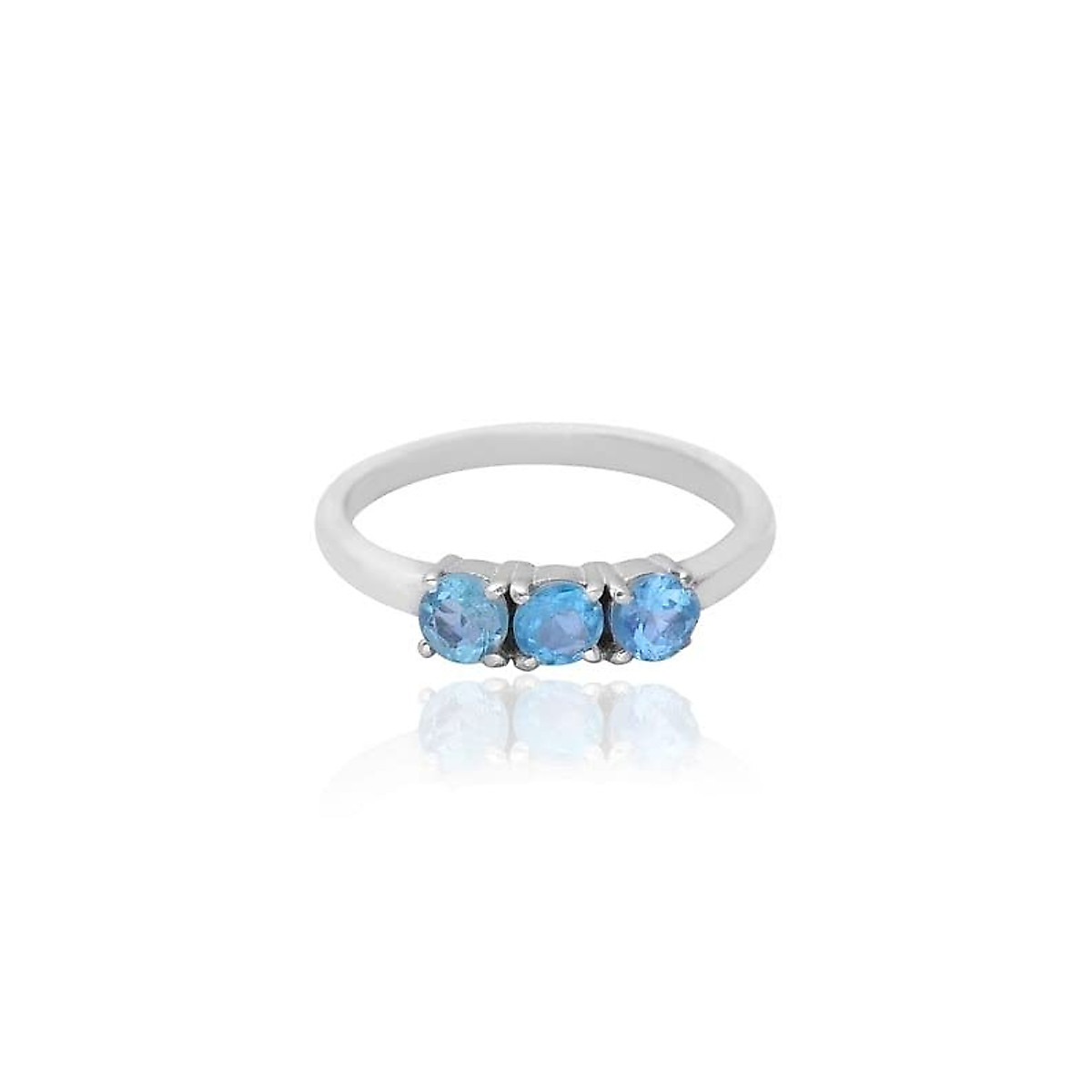 RKGEMS Blue Topaz Fancy Ring, 925 Sterling Silver Ring, Dainty Handmade Ring, Solitaire Rings, Natural Topaz Gemstone Ring, Birthday Gift Ideas (8)