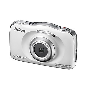 Nikon COOLPIX S33 Waterproof Digital Camera (White) (Discontinued by Manufacturer)