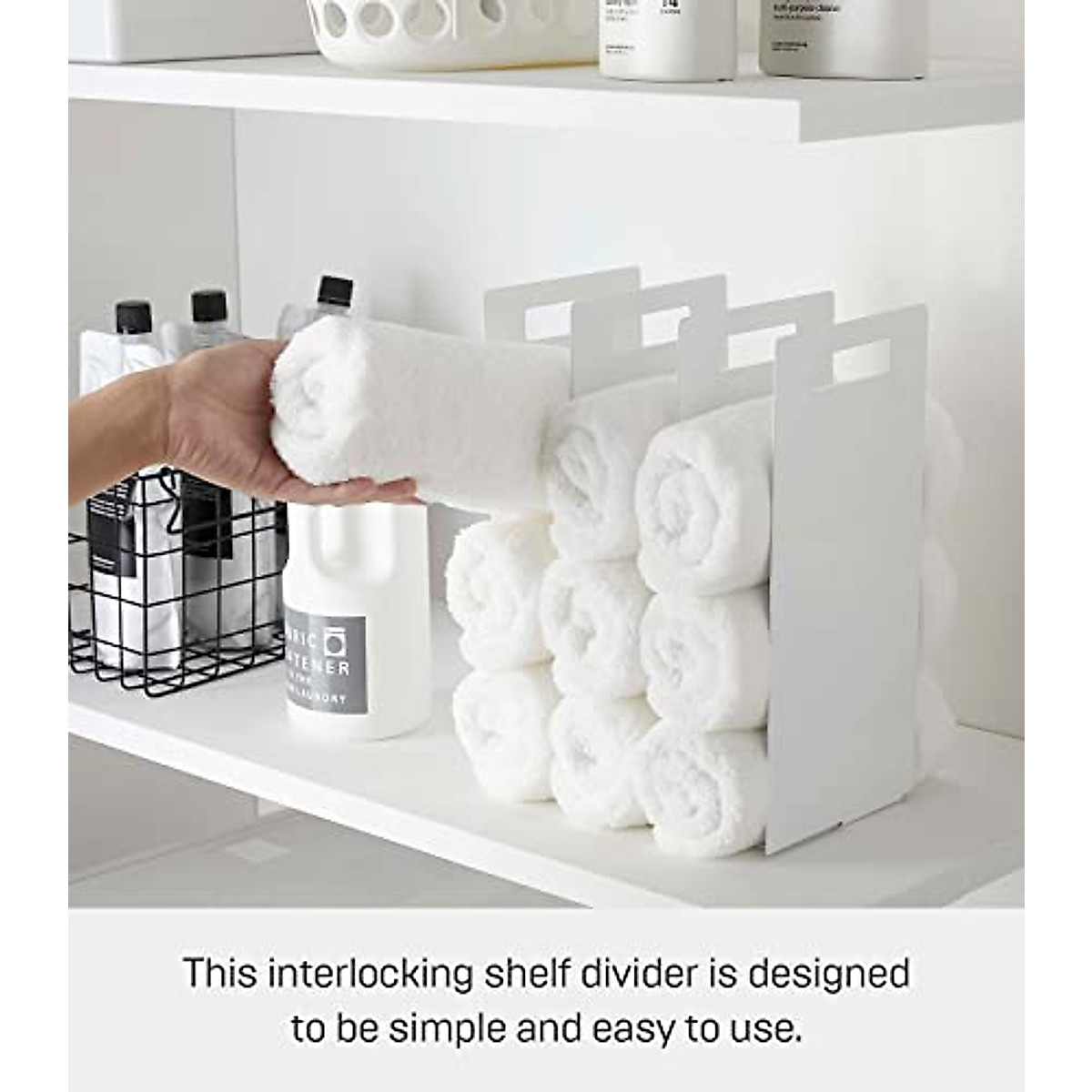 Yamazaki Home Tower White Interlocking Towel Organizer (Set of 2)