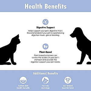 PHS Syner-G Digestive Enzymes Supplement for Dogs and Cats - Enzymes Alpha-Amylase, Lipase, Cellulase, and Protease - Digestion Support, Absorption of Nutrients, Skin Health - Made in USA - 454 grams