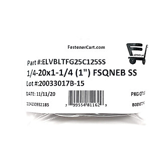 (10) 1/4-20x1-1/4 Stainless Steel Fanged Elevator Bolt Square Neck (1" Diameter Head) 18-8