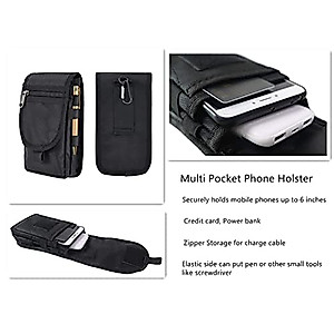 Cell Phone Pouch, Cell Phone Holsters for Men Belt, Multi-Purpose Phone Belt Pouch, Phone Case Tool Holder, Tactical Molle Phone Pouch Carrying Case, Men's Waist Pocket for Hiking & Rescue