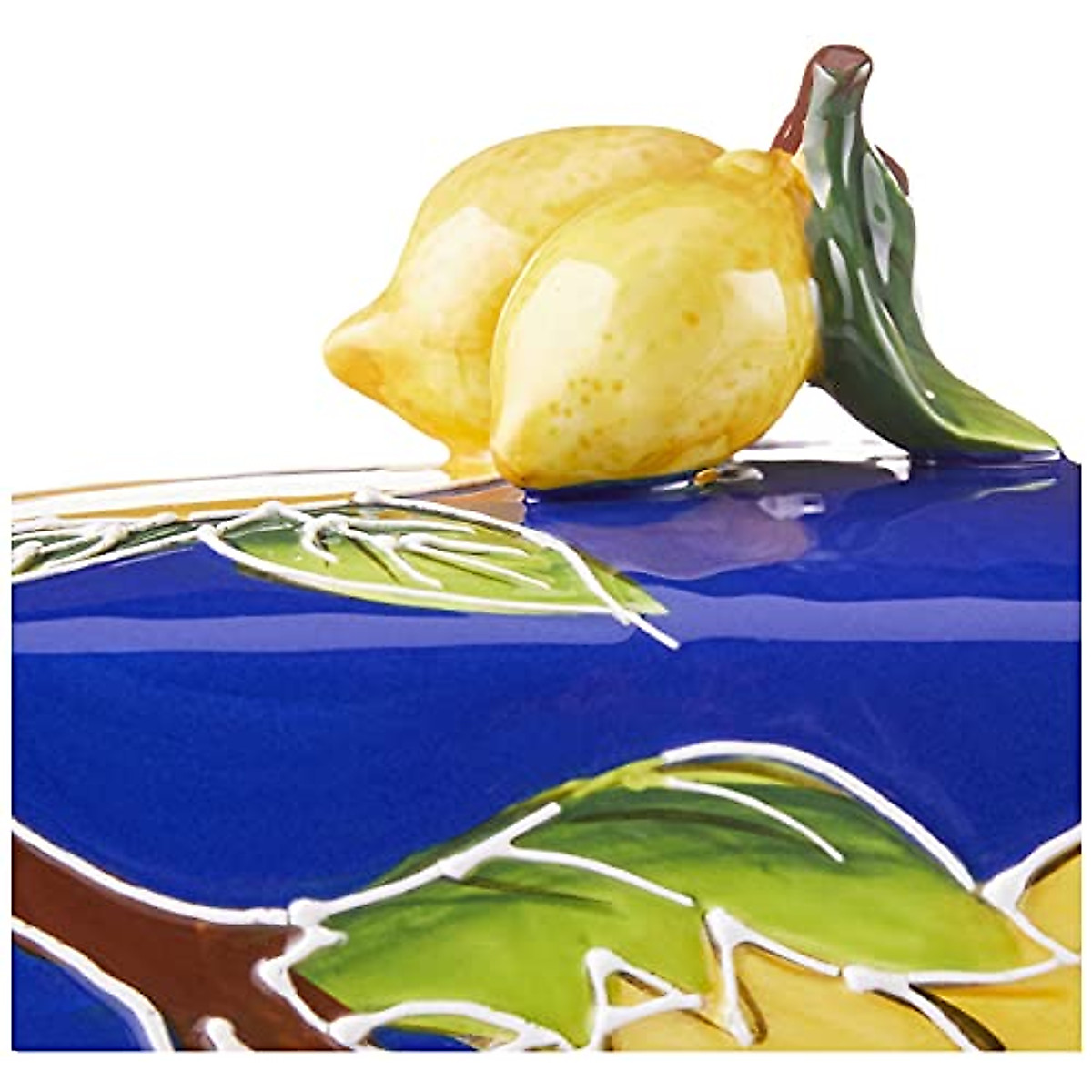 Blue Sky Ceramic Lemon Butter Dish, Multicolor