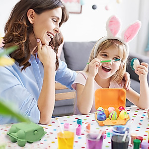 6 Count Egg Cartons for Chicken Eggs 20 Pack with Labels, Natural Pulp Paper Eggs Cartons Holds Bulk Blank Colorful Reusable Cardboard Pulp Egg Tray Half Dozen Egg Storing Cartons for Family Gifts