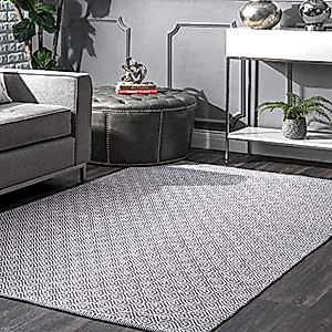 nuLOOM Lorretta Geometric Cotton Area Rug, 5' x 8', Grey
