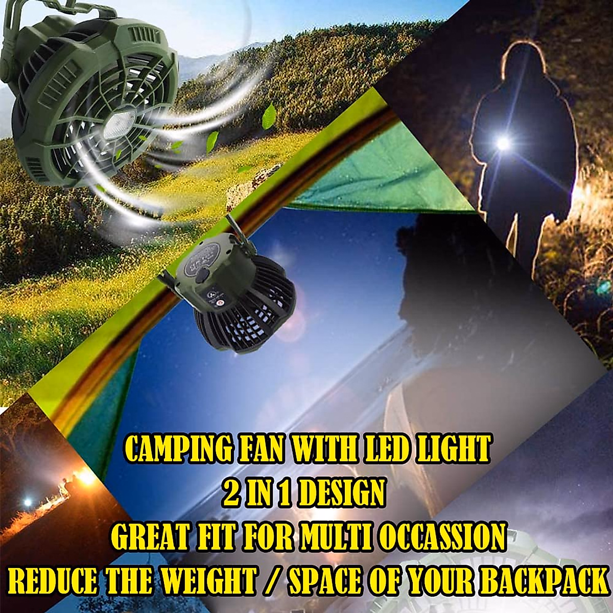 ayamaya Pop Up Tent + Camping Tent Fan with LED Light & Remote Control