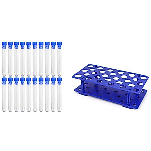 2 Pack 28 Well Centrifuge Tube Rack for 10ml/15ml Scientific Laboratory Plastic Tube Rack Holder Detachable Lab Test Tube Rack Orange/Blue