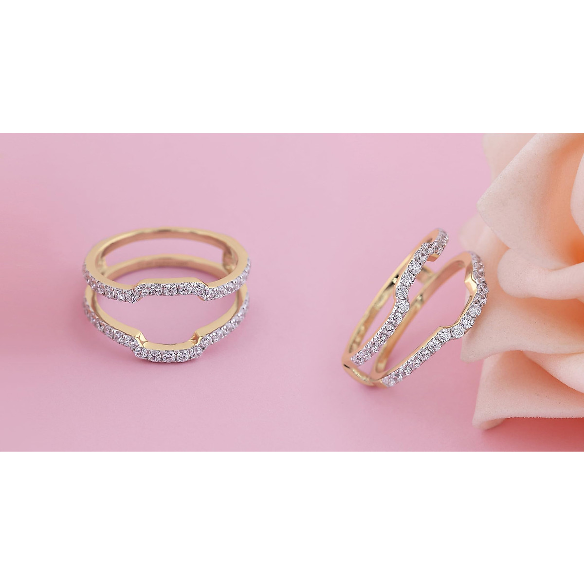 Dazzlingrock Collection Round White Diamond Enhancer Ring for Women (0.25 ctw, I-I, Clarity I2-I3) in 10K Yellow Gold Size 6.5