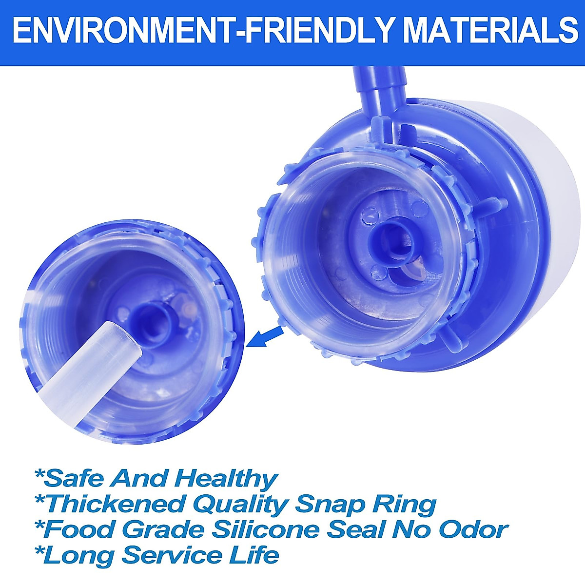 Buoluty 5 Gallon Water Dispenser Pump, Includes Adjustable Tube Length with Cleaning Brush. Manual Water Pump for 5 Gallon Bottle, Made of Food-Grade Plastic