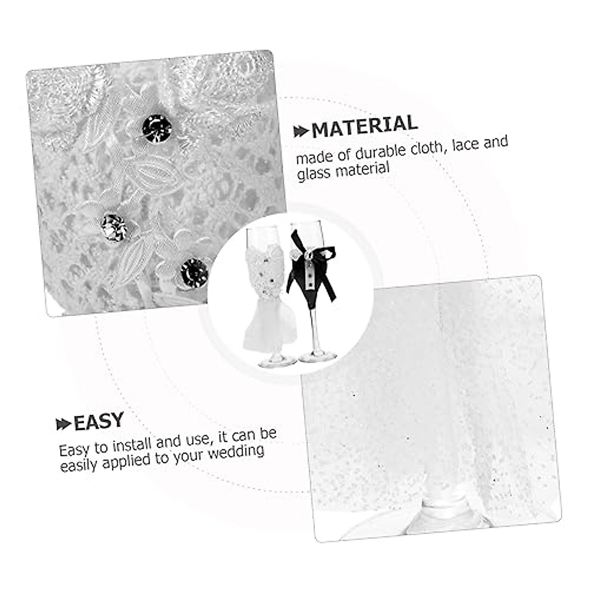 Abaodam 2pcs Flute Delicate Wine Cup Wedding Cup Whisky Cup Wine Accessory Party Beer Cup Drinking Goblet Night Party Cup Drinking Cup Household Wine Cup Bride Decorations Glass