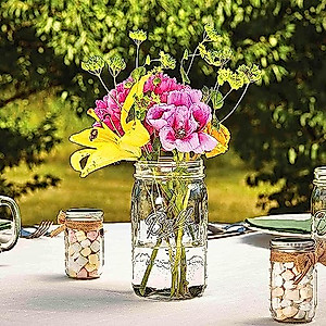 Munchy Gator Wide Mouth Mason Jars 32oz 4-Pack - Premium Clear Glass with Airtight Metal Lids - Includes Rubber Jar Opener - Ideal for Canning, Preserving, Storage, and More
