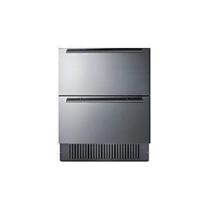 Summit Appliance SPR275OS2D 27" Wide 2-Drawer All-Refrigerator, 4.83 cu.ft; Stainless Steel Drawers; Wweatherproof; Frost-free; LED Lighting; Digital Thermostat; Drawer Dividers