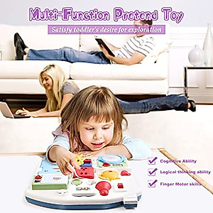 Activity Table for Toddlers 1-3, Pretend Household Appliances Toys, Kids Early Development Learning Toy, Baby Busy Board Activity Toy With Sounds Lights Play Table Toy Gift for Boys Girls 6-12 Months