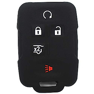 Ezzy Auto A Pair Black Silicone Rubber Key Fob Case Key Cover Key Jacket Skin for Enclave Colorado Silverado 1500 Suburban Tahoe Yukon Sierra 1500